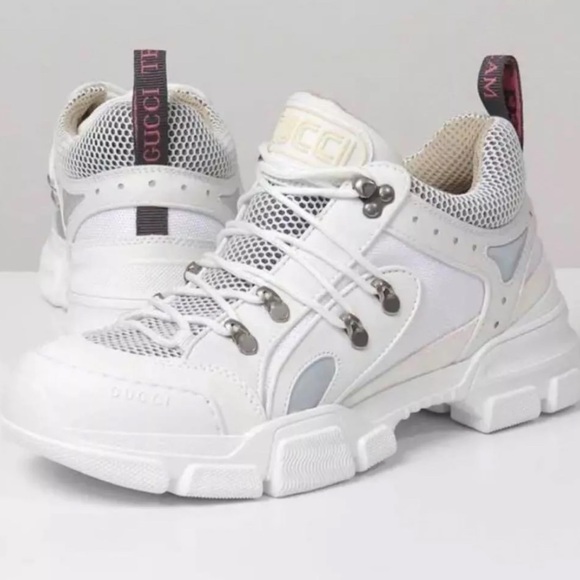 Gucci | Shoes | Gucci White Flash Trek Sneakers | Poshmark